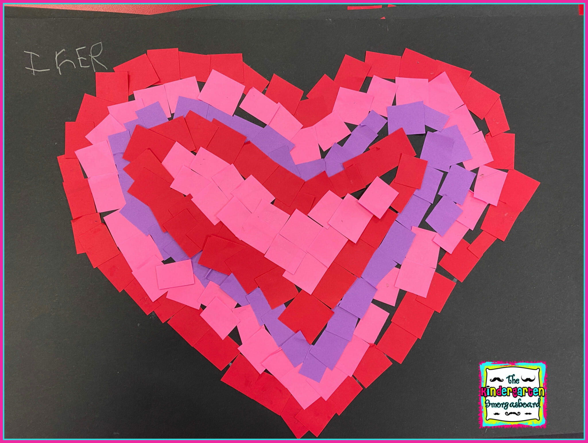 heart mosaic art project for kids – The Kindergarten Smorgasboard