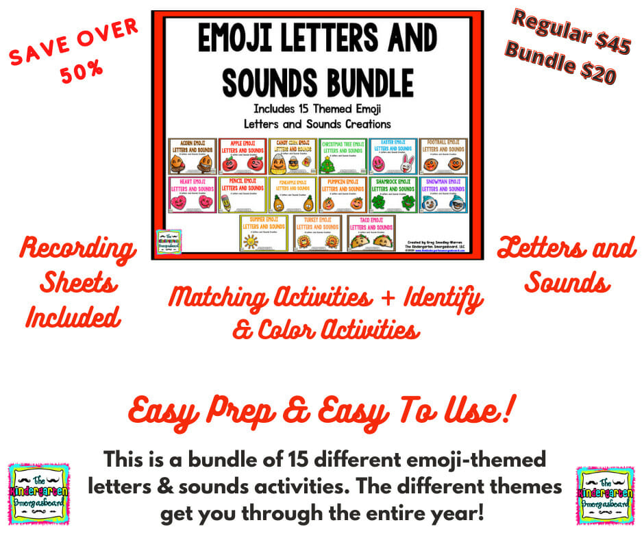 FB Post Emoji Letters and Sounds Bundle – The Kindergarten Smorgasboard