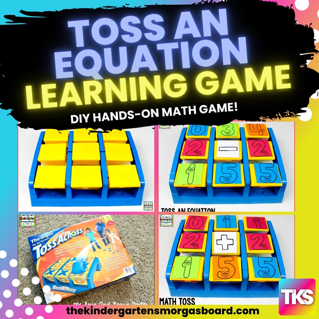 LEARNING GAMES FOR KIDS: TOSS AN EQUATION | The Kindergarten Smorgasboard