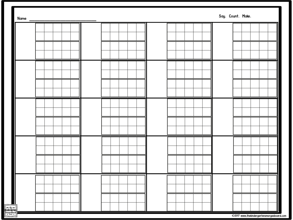 blank ten frame sheet.001 – The Kindergarten Smorgasboard