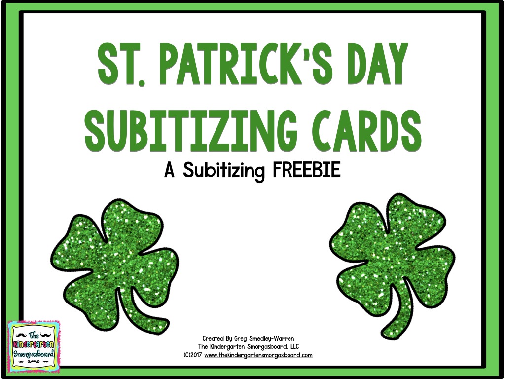 st patrick’s day subitizing cards.001 – The Kindergarten Smorgasboard