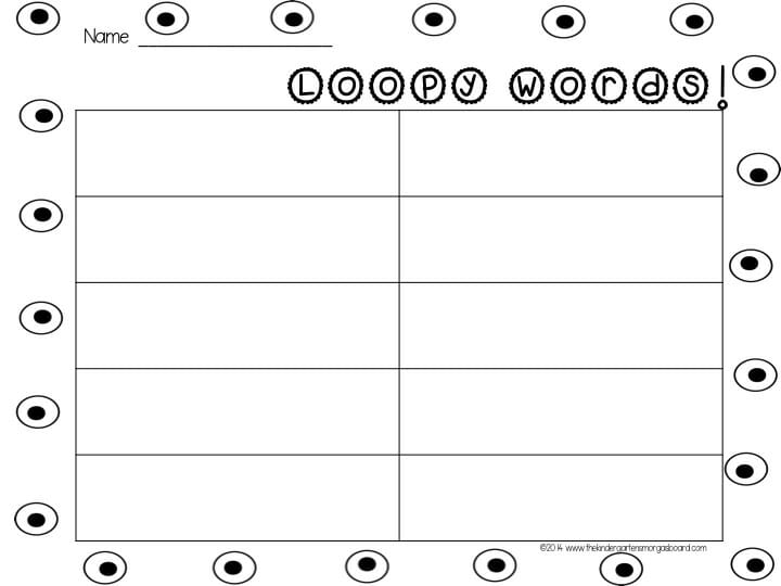 OO Words: Word Work! – The Kindergarten Smorgasboard