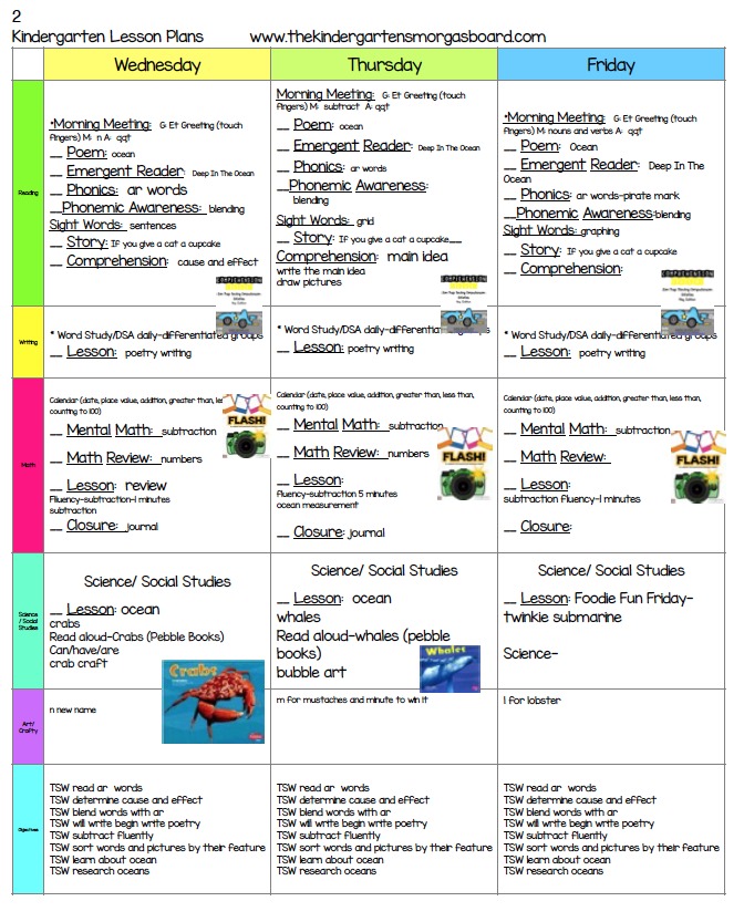 A Kindergarten Smorgasboard Schedulin Sunday! | The Kindergarten ...