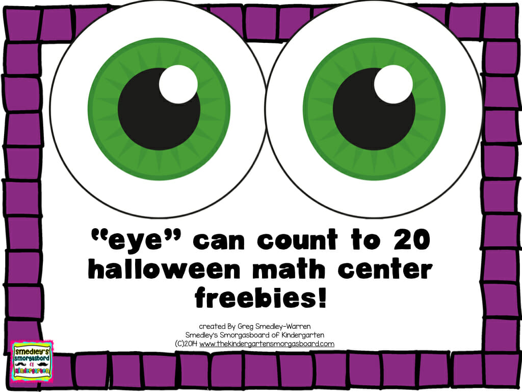 EYE CAN COUNT Centers and FREEBIE! – The Kindergarten Smorgasboard