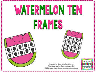 Watermelon Kindergarten Activities: Ten Frames FREEBIE! – The ...