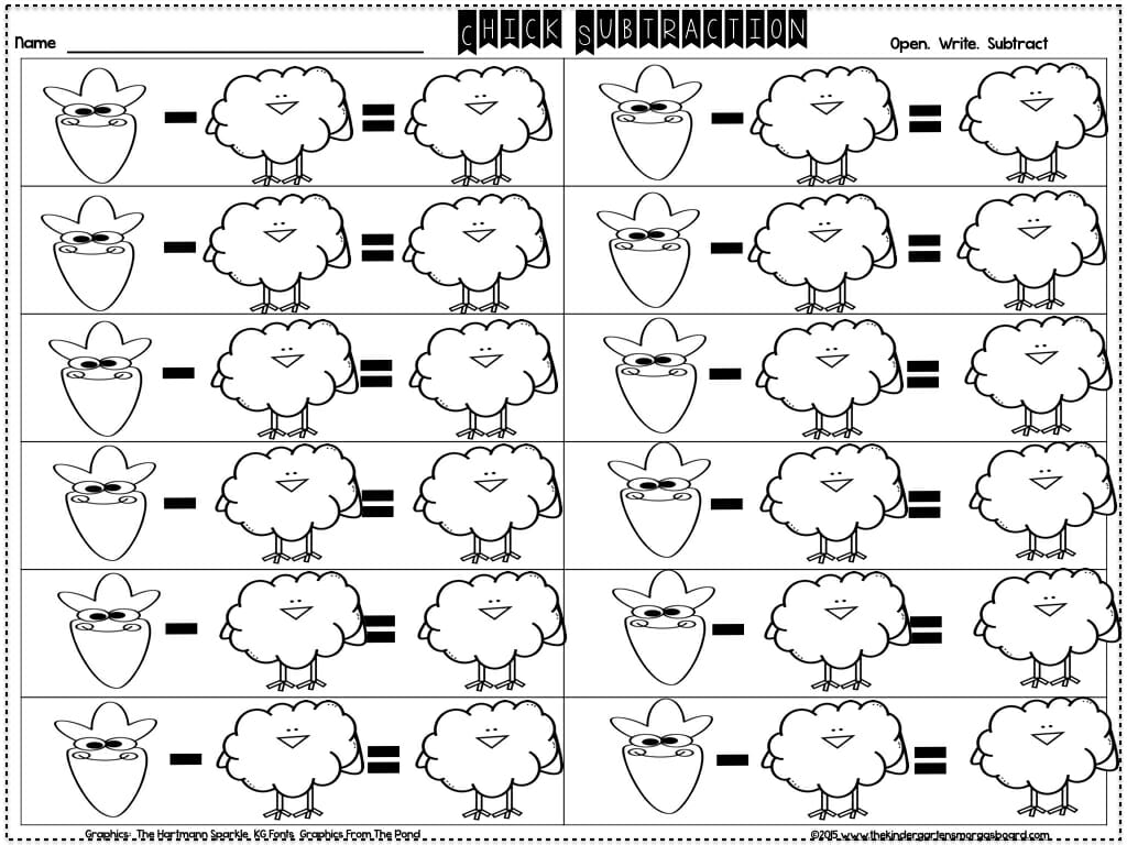 Chick Subtraction – The Kindergarten Smorgasboard