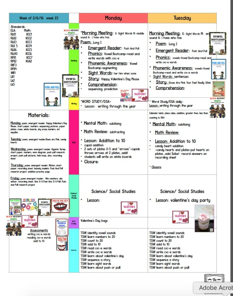 Push And Pull: Schedulin’ Sunday – The Kindergarten Smorgasboard