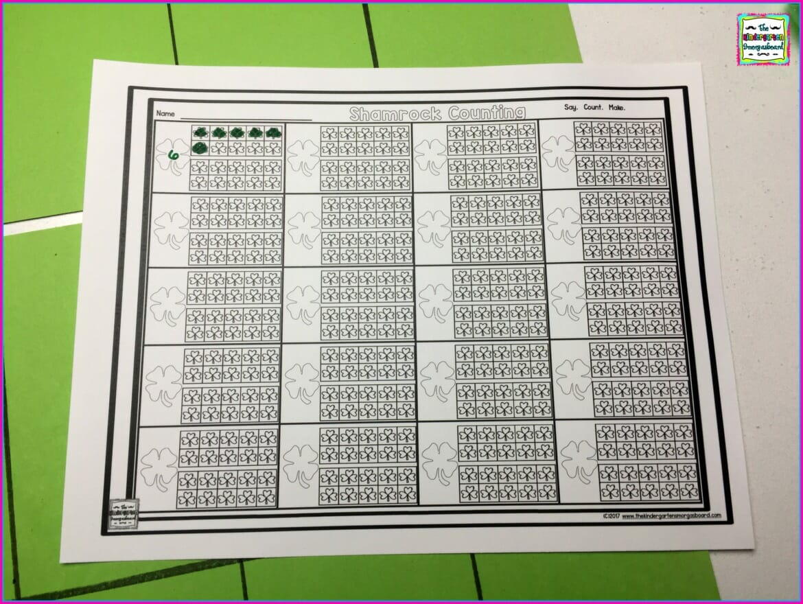 Shamrock Counting – The Kindergarten Smorgasboard