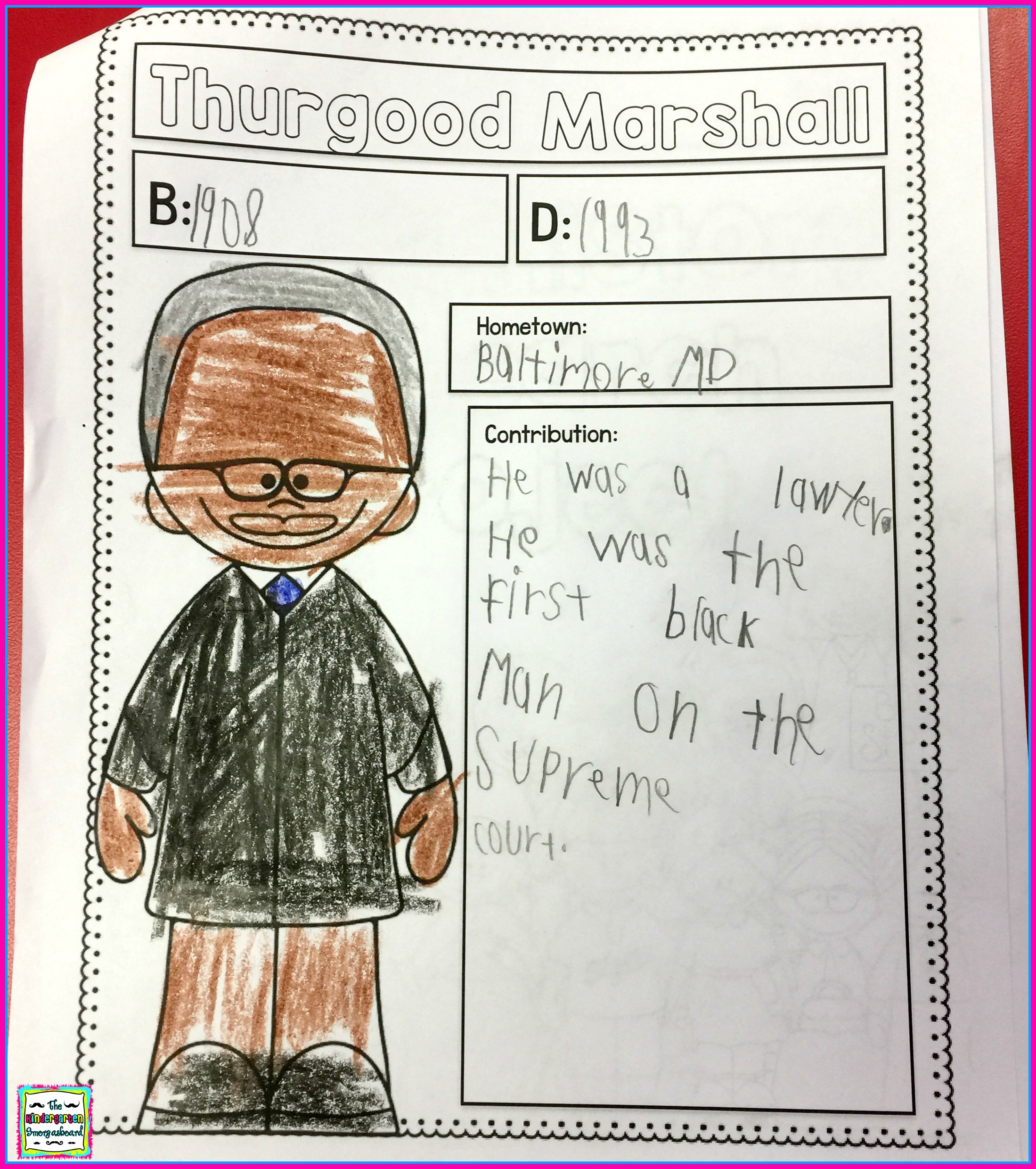 thurgood marshall writing – The Kindergarten Smorgasboard
