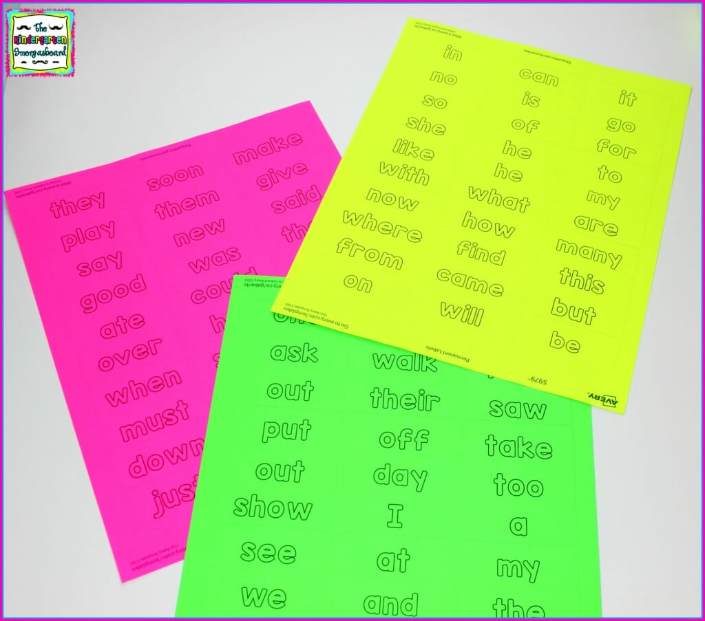 Sight Word Eggs – The Kindergarten Smorgasboard