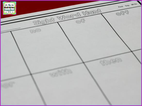 Sight Word Hunt – The Kindergarten Smorgasboard