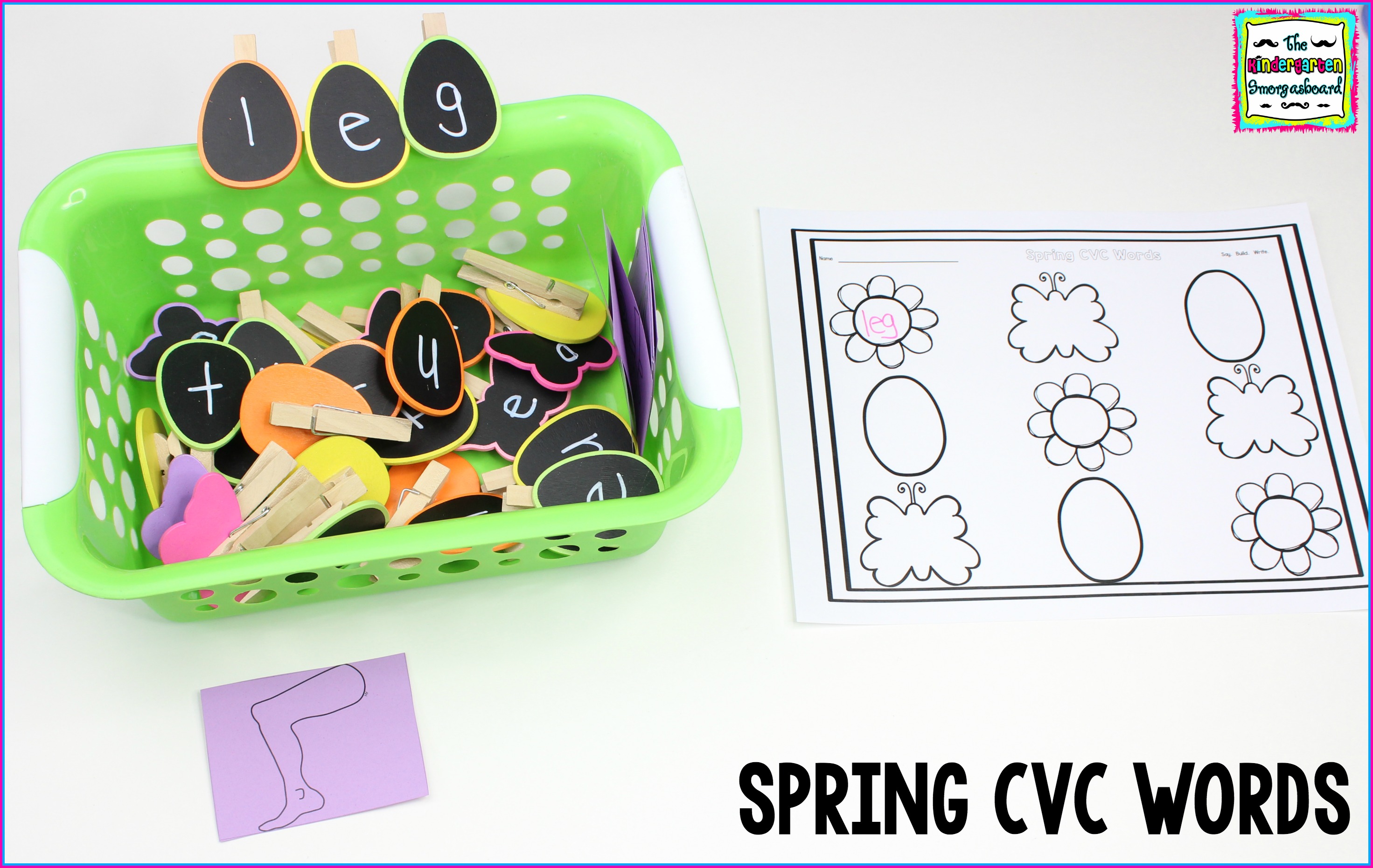 spring cvc word building – The Kindergarten Smorgasboard