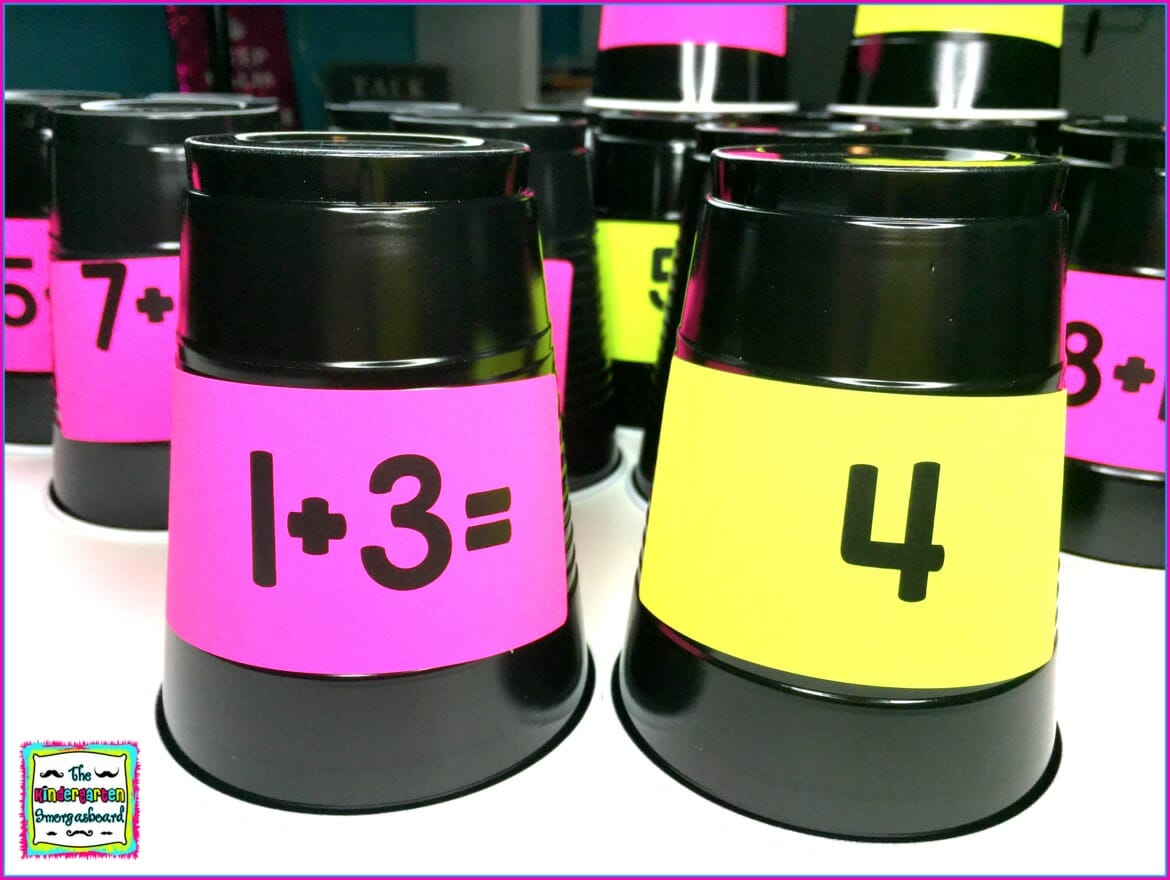 Addition And Subtraction Cups – The Kindergarten Smorgasboard