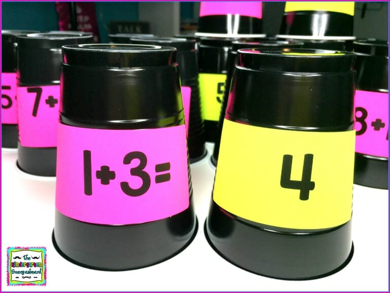 Addition And Subtraction Cups – The Kindergarten Smorgasboard