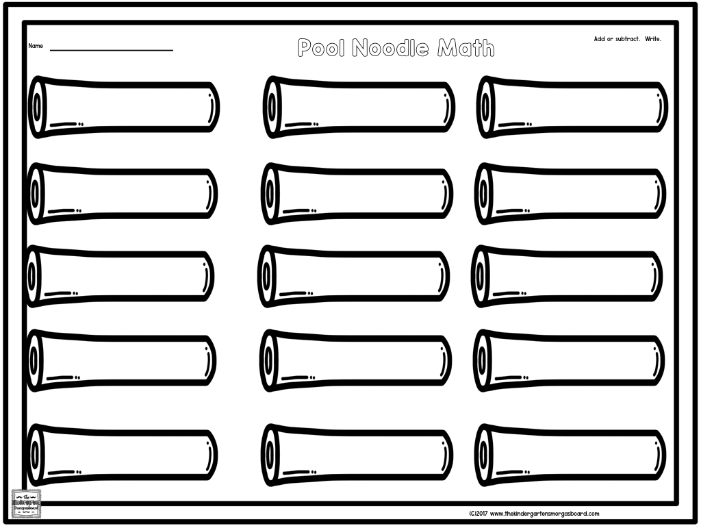 Pool Noodle Math: Add And Subtract – The Kindergarten Smorgasboard
