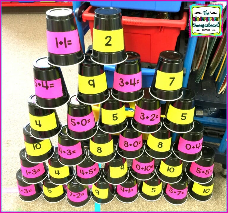 Addition And Subtraction Cups – The Kindergarten Smorgasboard