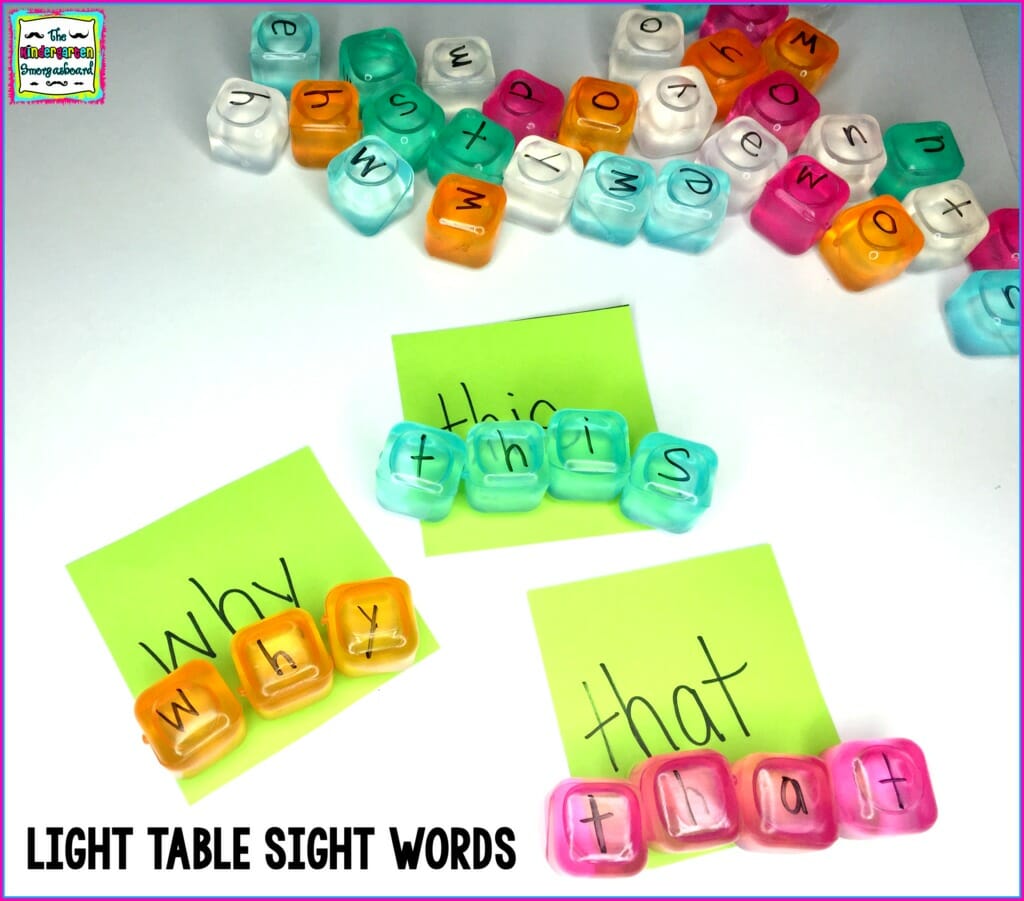 Light Table Sight Words – The Kindergarten Smorgasboard