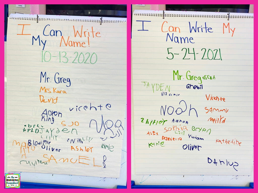 name writing progress chart – The Kindergarten Smorgasboard