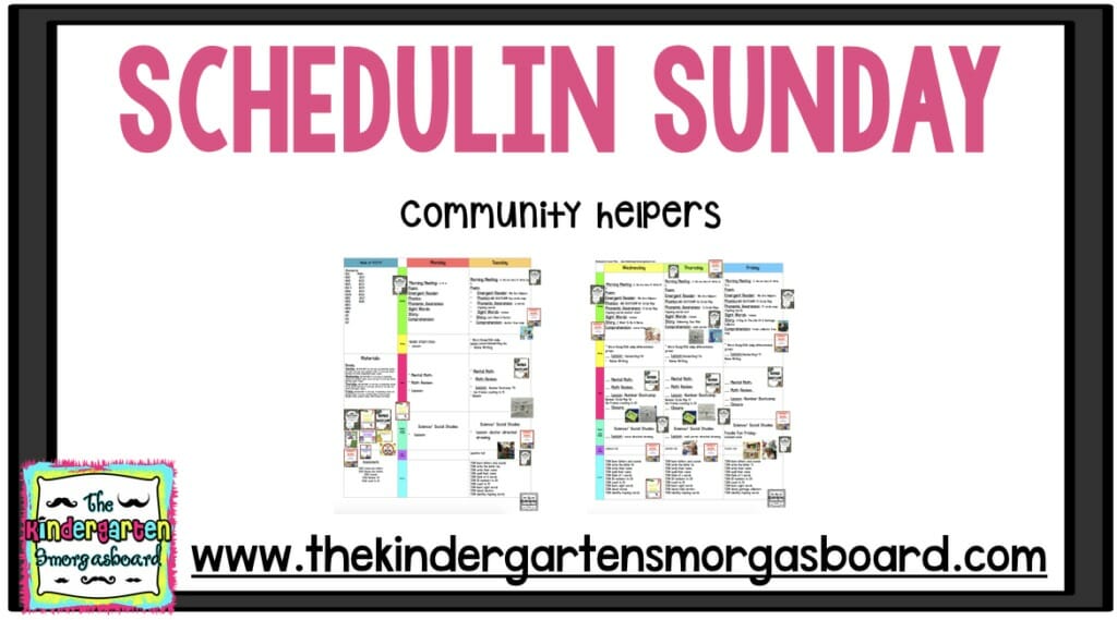Counting On & Community Helpers: Schedulin’ Sunday – The Kindergarten ...