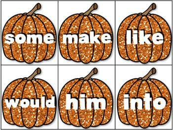 Fall Sight Words – The Kindergarten Smorgasboard