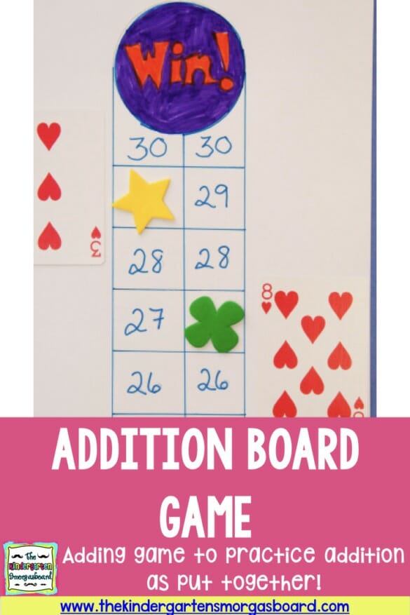 Addition Game Using Playing Cards – The Kindergarten Smorgasboard