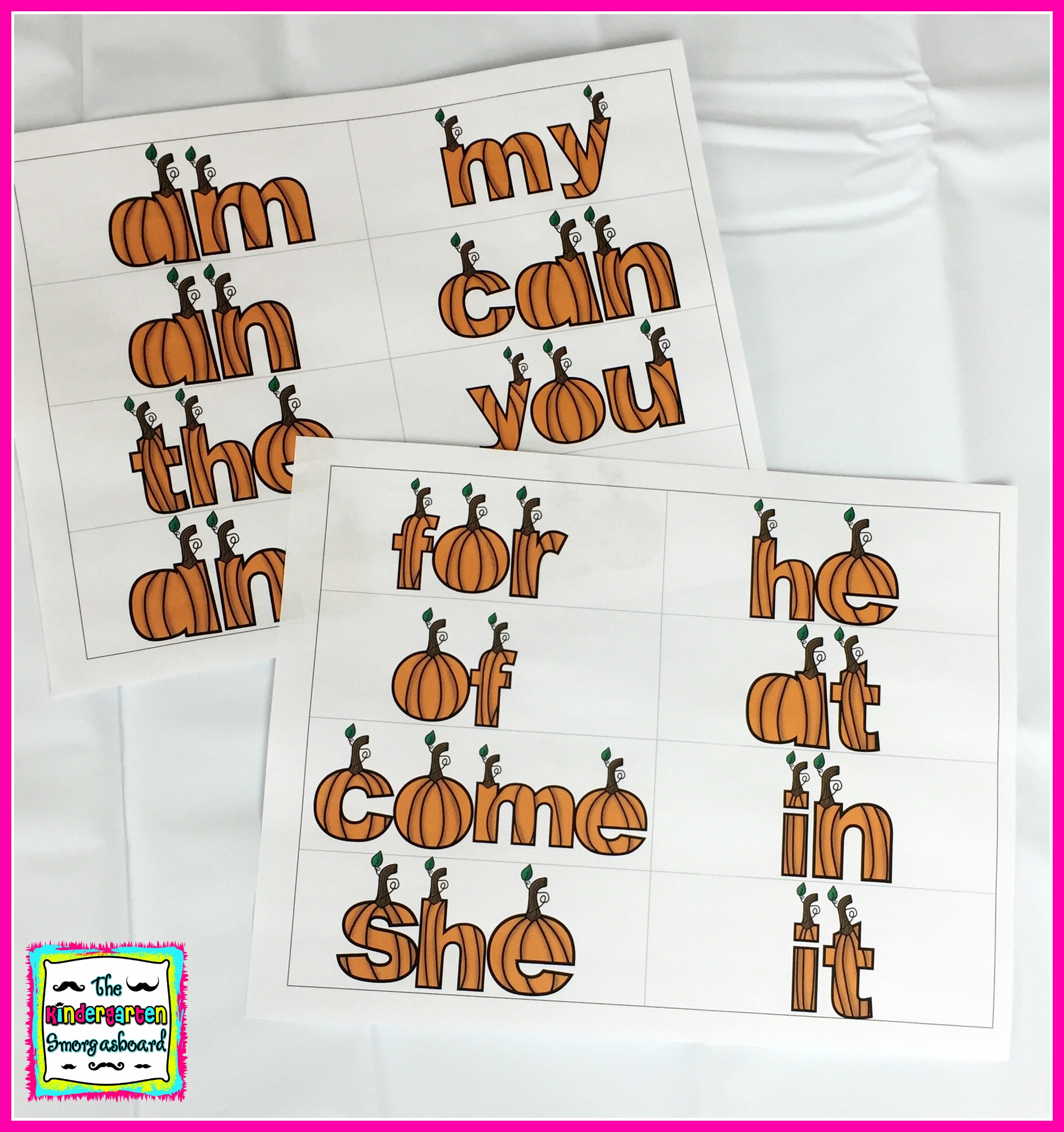 Fall Sight Words – The Kindergarten Smorgasboard