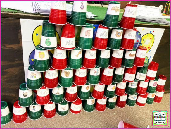 CVC Word Activities: Cup Stacking – The Kindergarten Smorgasboard