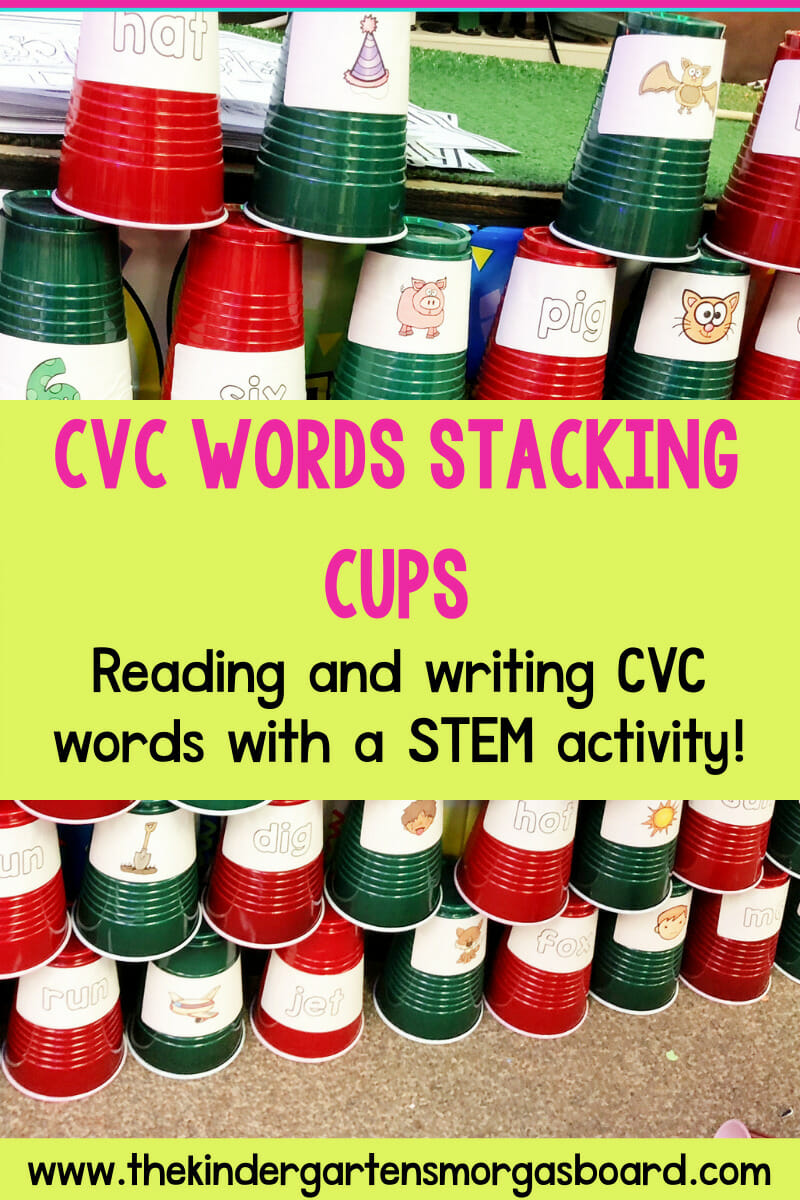 CVC Word Activities: Cup Stacking – The Kindergarten Smorgasboard