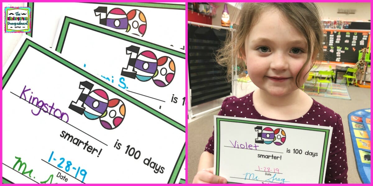 100th day of school certificates – The Kindergarten Smorgasboard