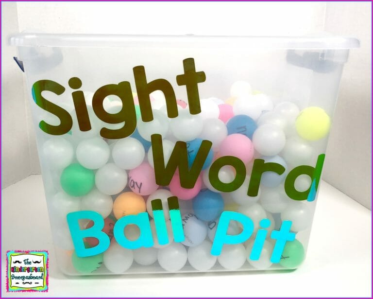 Sight Word Practice: Sight Word Ball Pit – The Kindergarten Smorgasboard