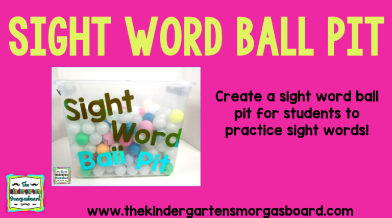 Sight Word Practice: Sight Word Ball Pit – The Kindergarten Smorgasboard