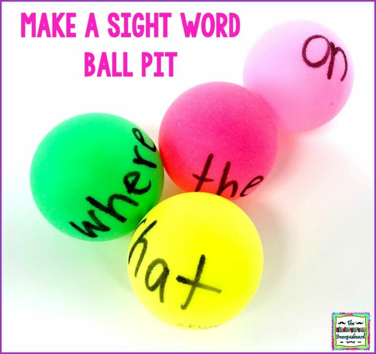 Sight Word Practice: Sight Word Ball Pit – The Kindergarten Smorgasboard