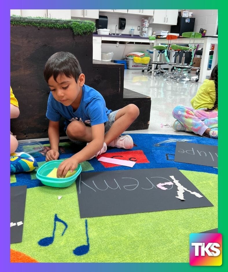 Fine Motor Skills: Torn Paper Names – The Kindergarten Smorgasboard