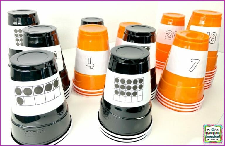 Ten Frames Stacking Cups | The Kindergarten Smorgasboard