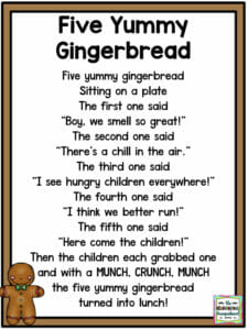 five yummy gingerbread man poem.001 – The Kindergarten Smorgasboard