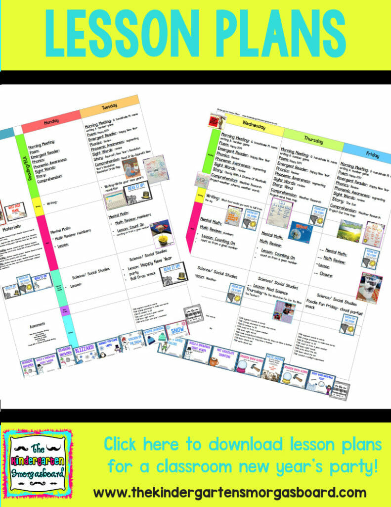 Classroom New Year Party: Schedulin Sunday – The Kindergarten Smorgasboard