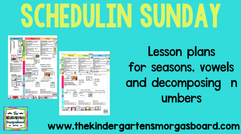 Four Seasons Lesson Plans: Schedulin Sunday – The Kindergarten Smorgasboard
