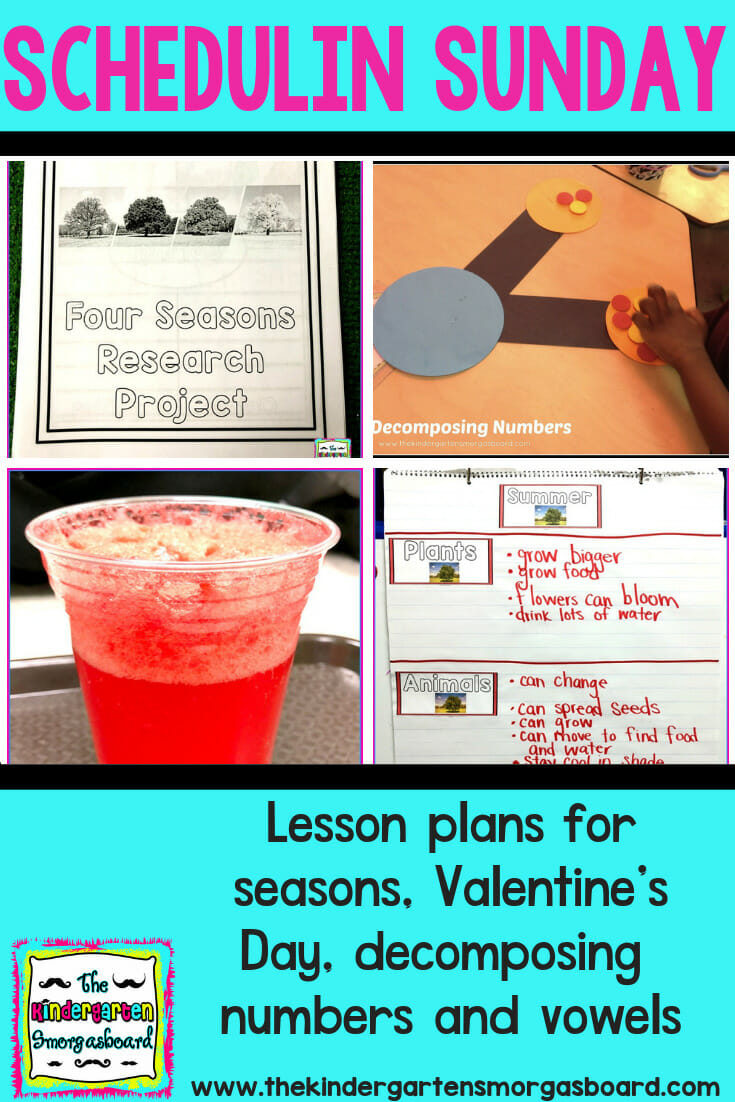 Four Seasons Lesson Plans: Schedulin Sunday – The Kindergarten Smorgasboard