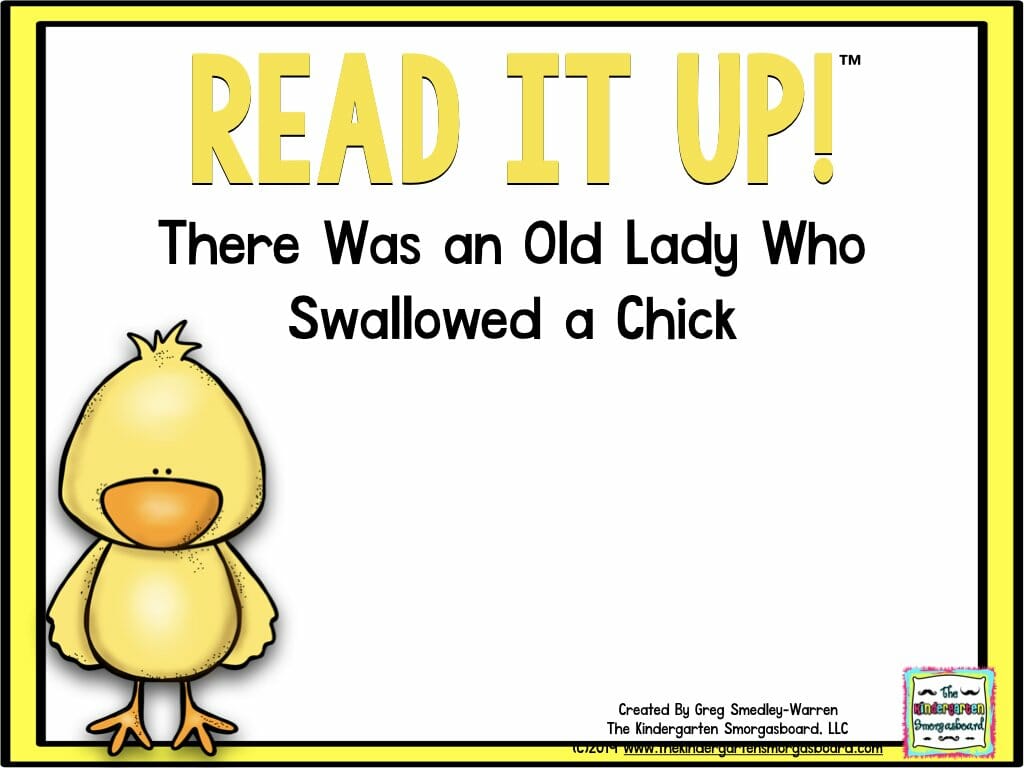 The Old Lady Who Swallowed A Chick: Read It Up! – The Kindergarten ...