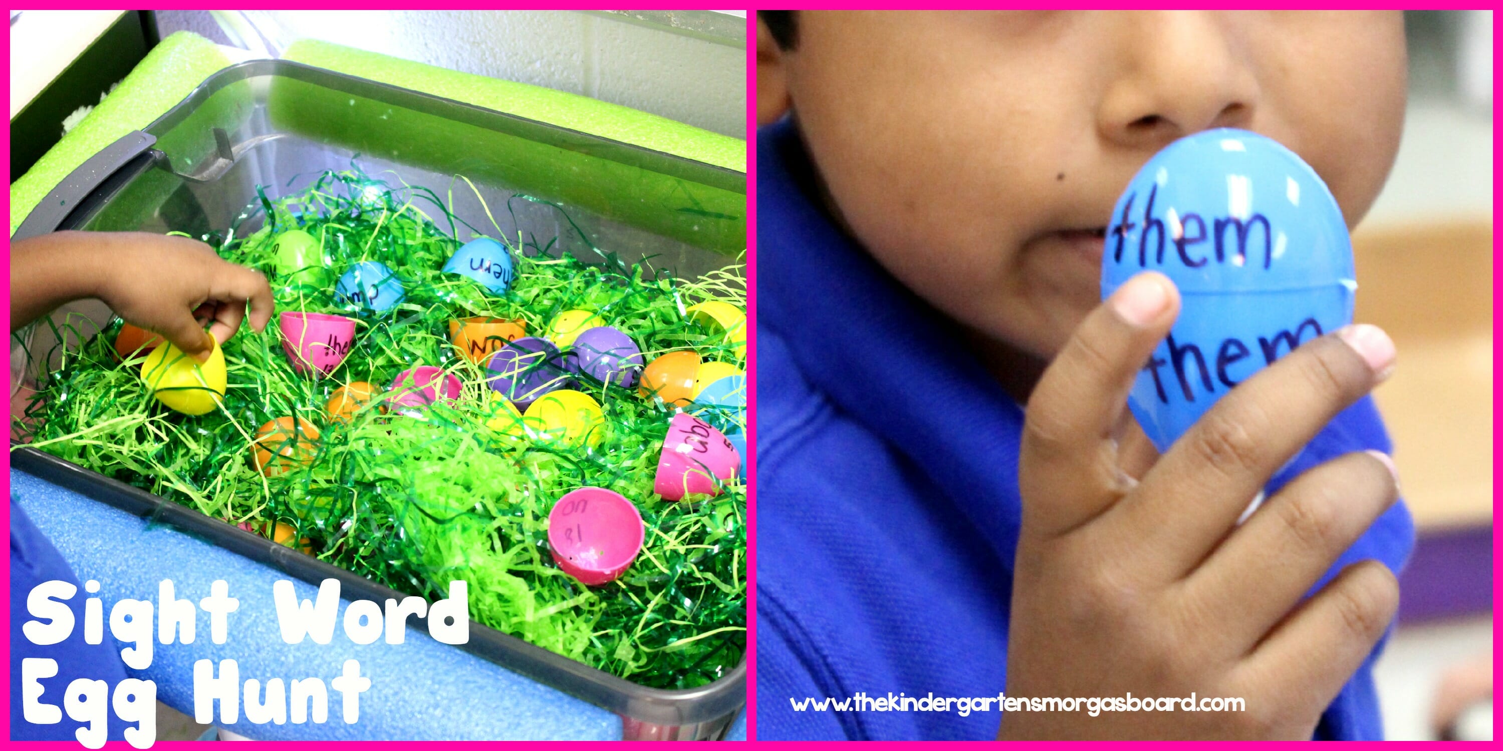 sight word egg hunt Collage – The Kindergarten Smorgasboard