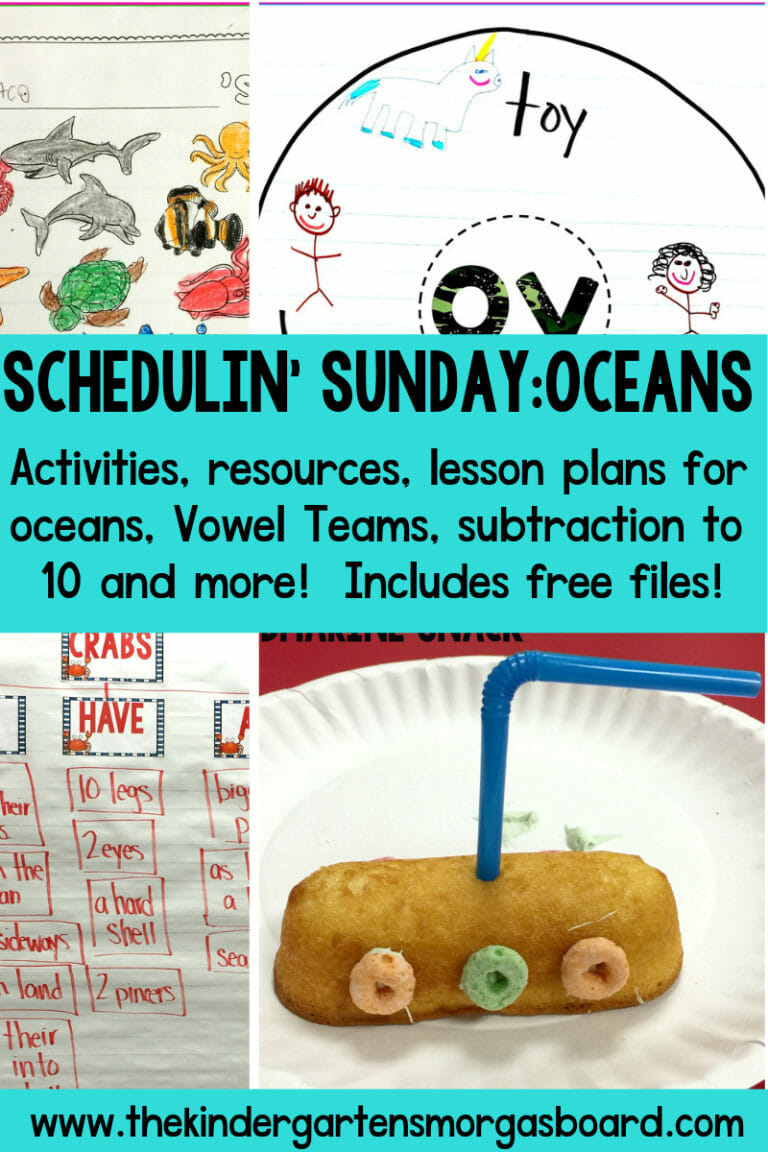 Ocean Animals: Schedulin Sunday – The Kindergarten Smorgasboard