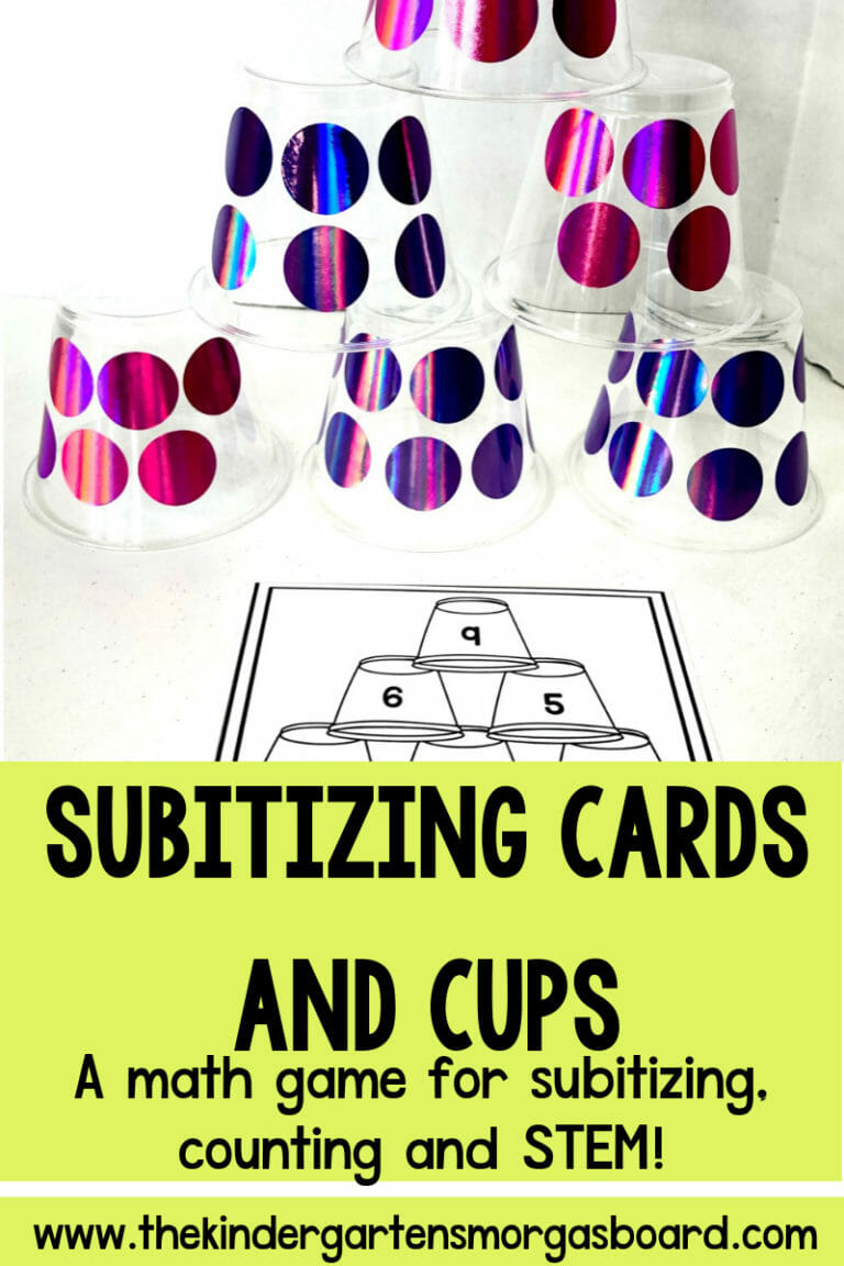 Subitizing Cards And Cups – The Kindergarten Smorgasboard