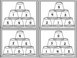 Subitizing Cards And Cups – The Kindergarten Smorgasboard