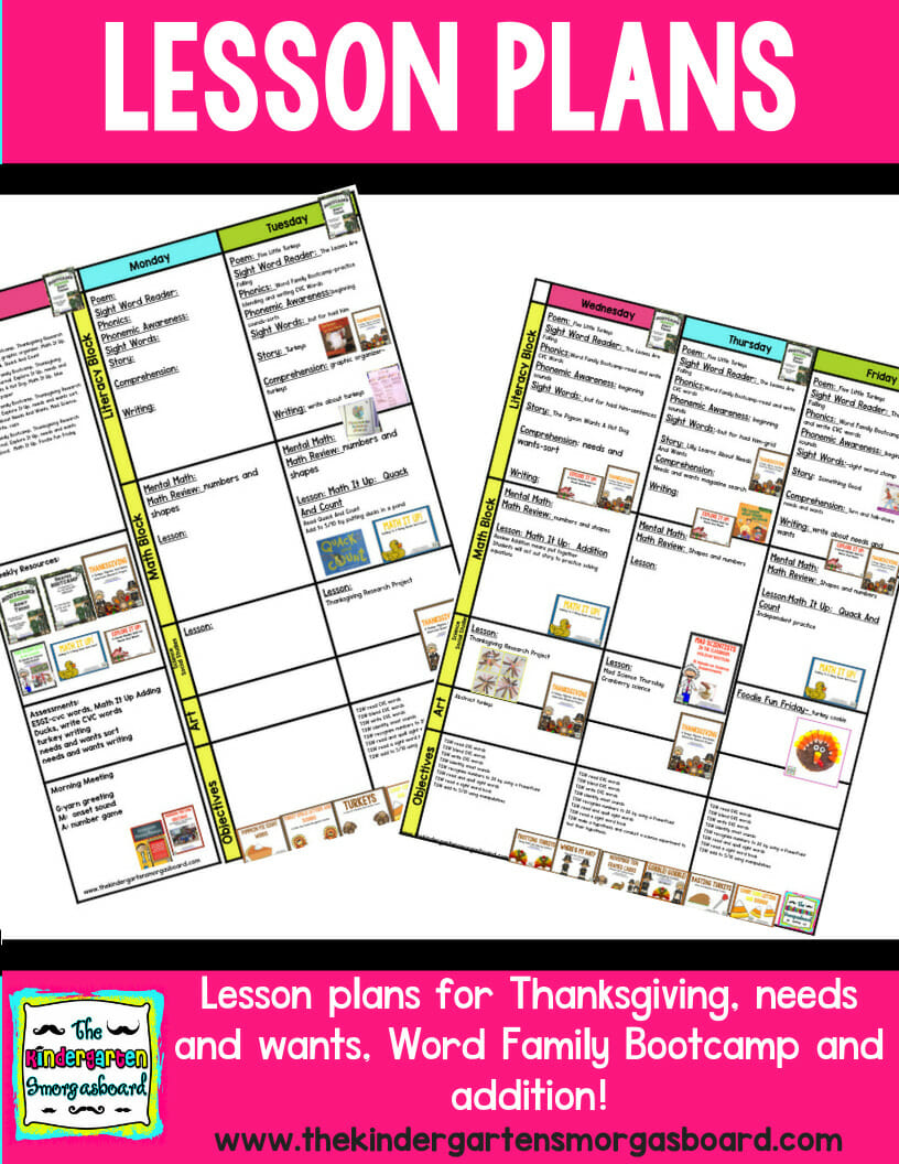 Needs And Wants: Schedulin Sunday – The Kindergarten Smorgasboard