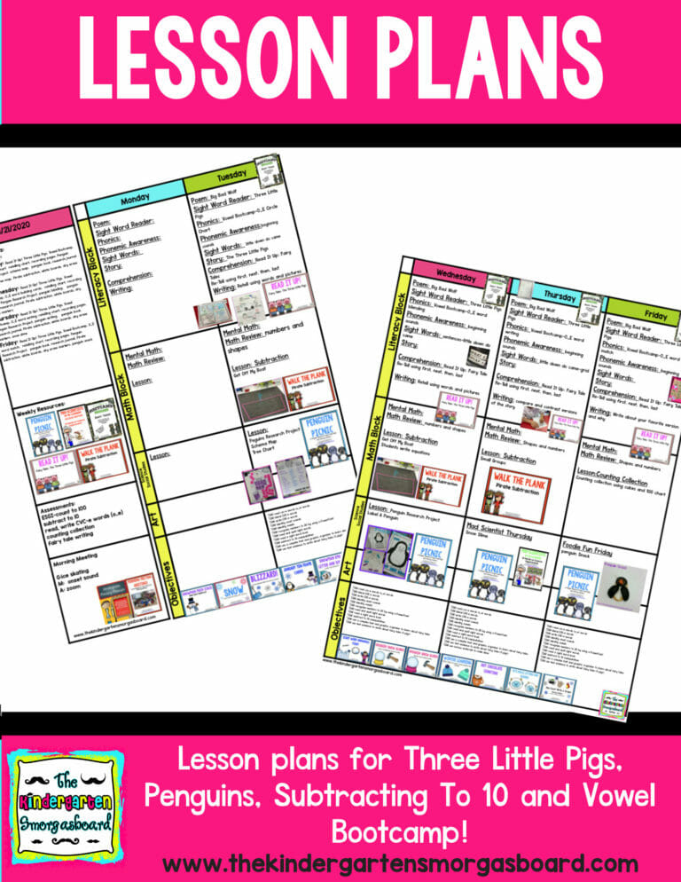 Three Little Pigs: Schedulin Sunday – The Kindergarten Smorgasboard