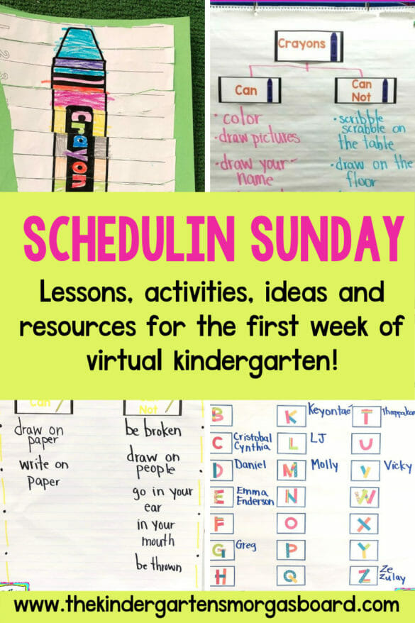 The First Virtual Week: Schedulin’ Sunday – The Kindergarten Smorgasboard