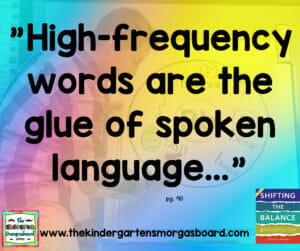 Shifting The Balance: High Frequency Words – The Kindergarten Smorgasboard