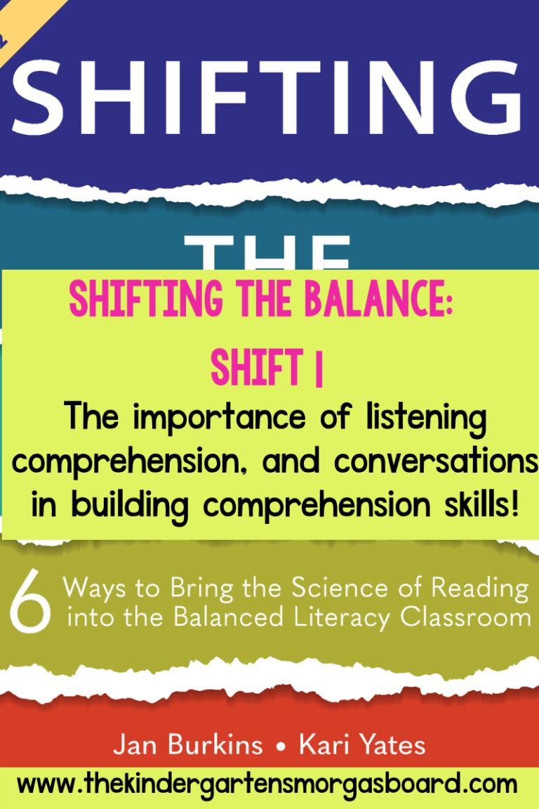 Shifting The Balance: How Comprehension Begins – The Kindergarten ...