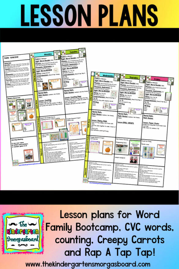 Schedulin Sunday: Word Family Bootcamp, Counting, And Creepy Carrots ...