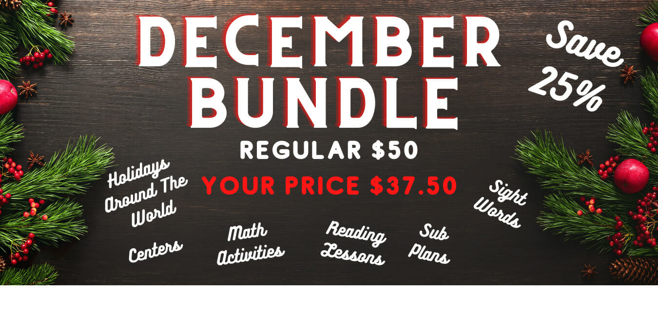 December Bundle 25% Website – The Kindergarten Smorgasboard